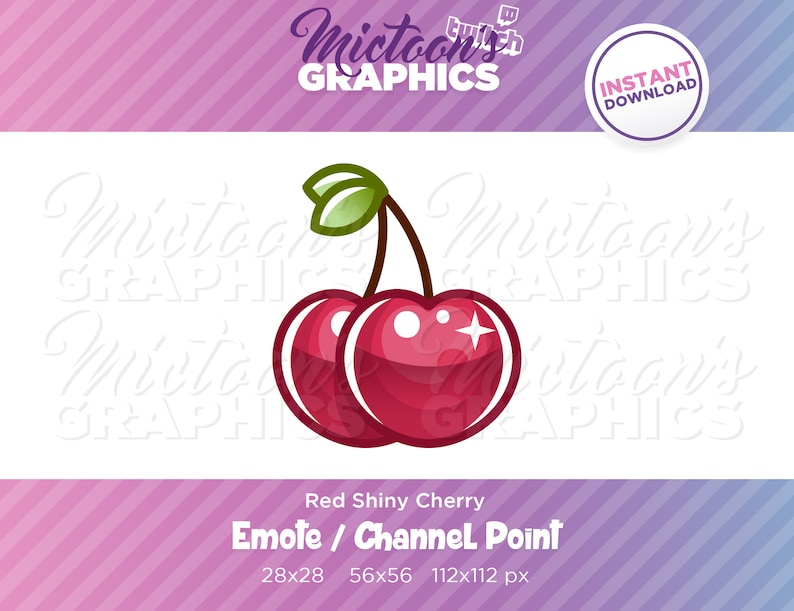 Twitch Cherry Fruit / Emote / Channel Point / Streamer Graphics ...