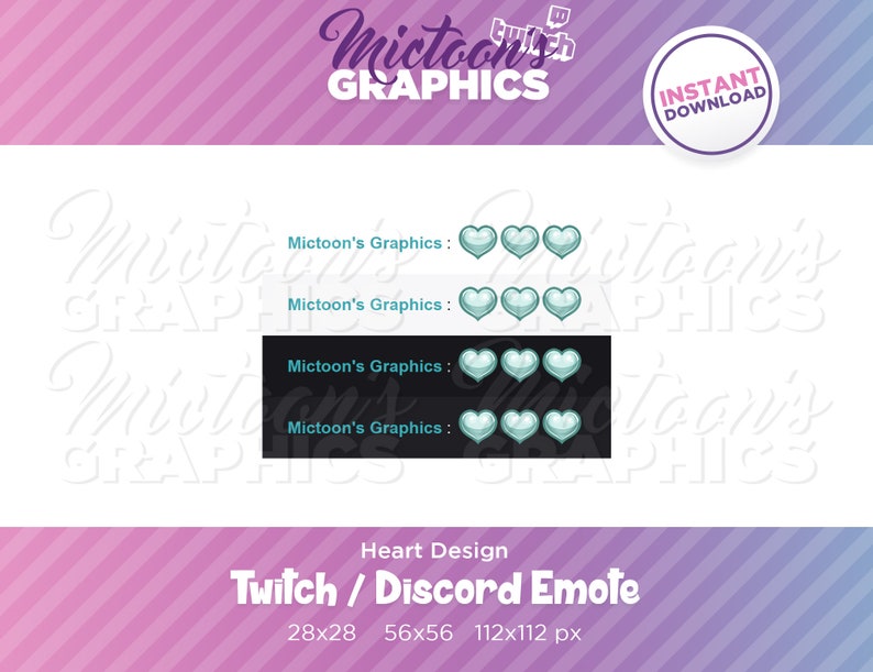 Twitch Heart Emote / Channel Point / Streamer Graphics / Discord ...