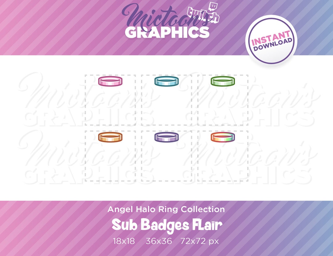 Twitch Sub Badge Flair / Angel Halo Ring / Streamer Graphics / Gamer ...