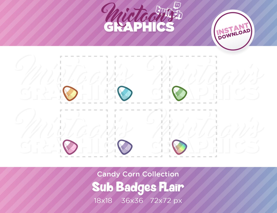 Twitch Sub Badge Flair / Candy Corn / Streamer Graphics / Gamer ...