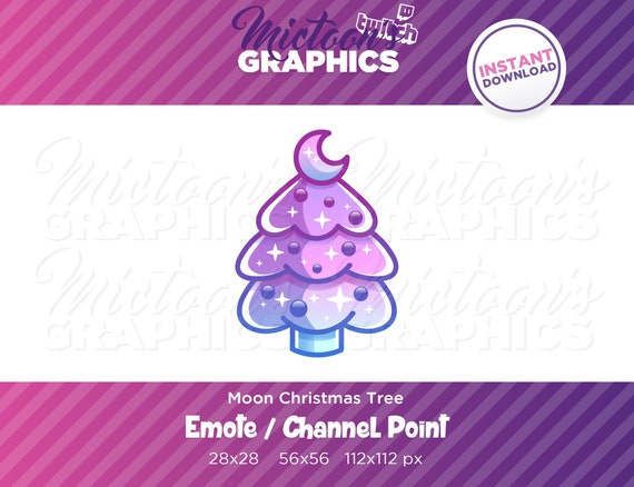 Twitch Christmas Moon Tree / Emote / Channel Point / Streamer - Etsy