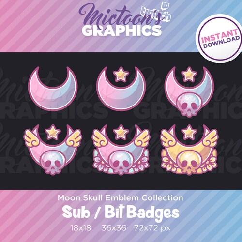 Twitch Moon Sub Badges / Bit Badges / Streamer Graphics / | Etsy