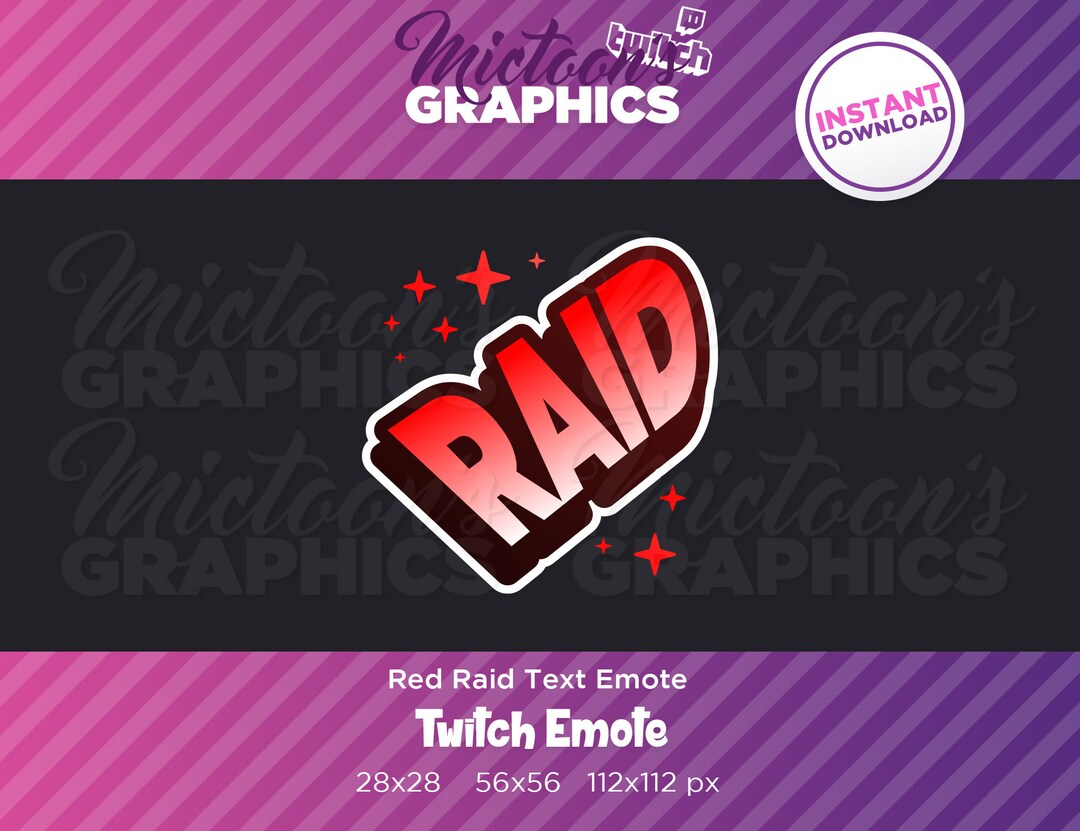 Twitch Raid Emote / Text / Streamer Graphics / Discord / Gamer / Red - Etsy