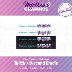Twitch Mod Love Emote / Text / Streamer Graphics / Discord / Gamer ...