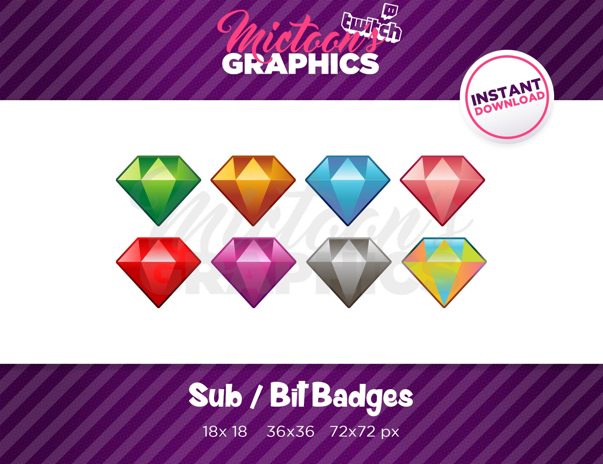 Twitch Diamond Badges / Bit Badges / Streamer Graphics - Etsy