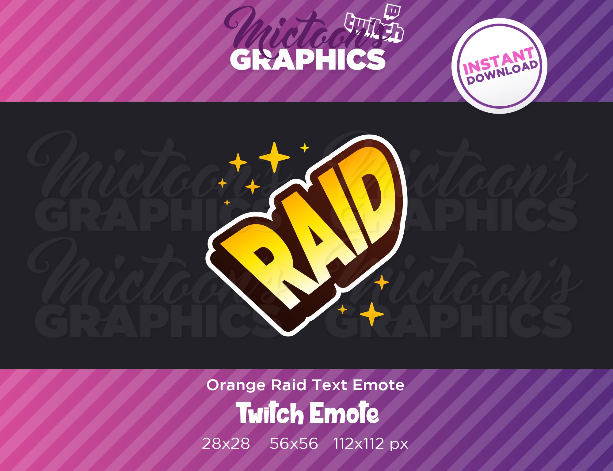 Twitch Raid Emote / Text / Streamer Graphics / Discord / Gamer / Gold ...