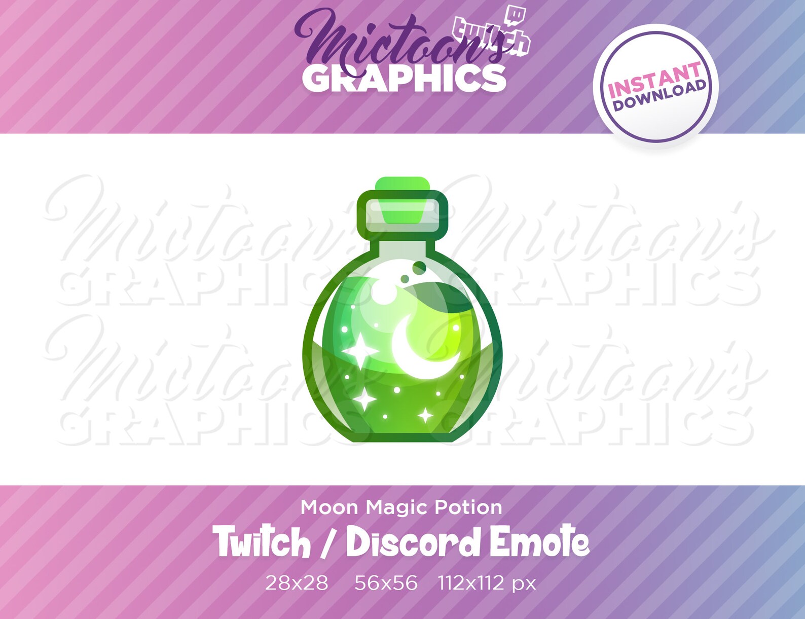 Twitch Moon Potion Emote / Channel Point / Streamer Graphics / Discord ...