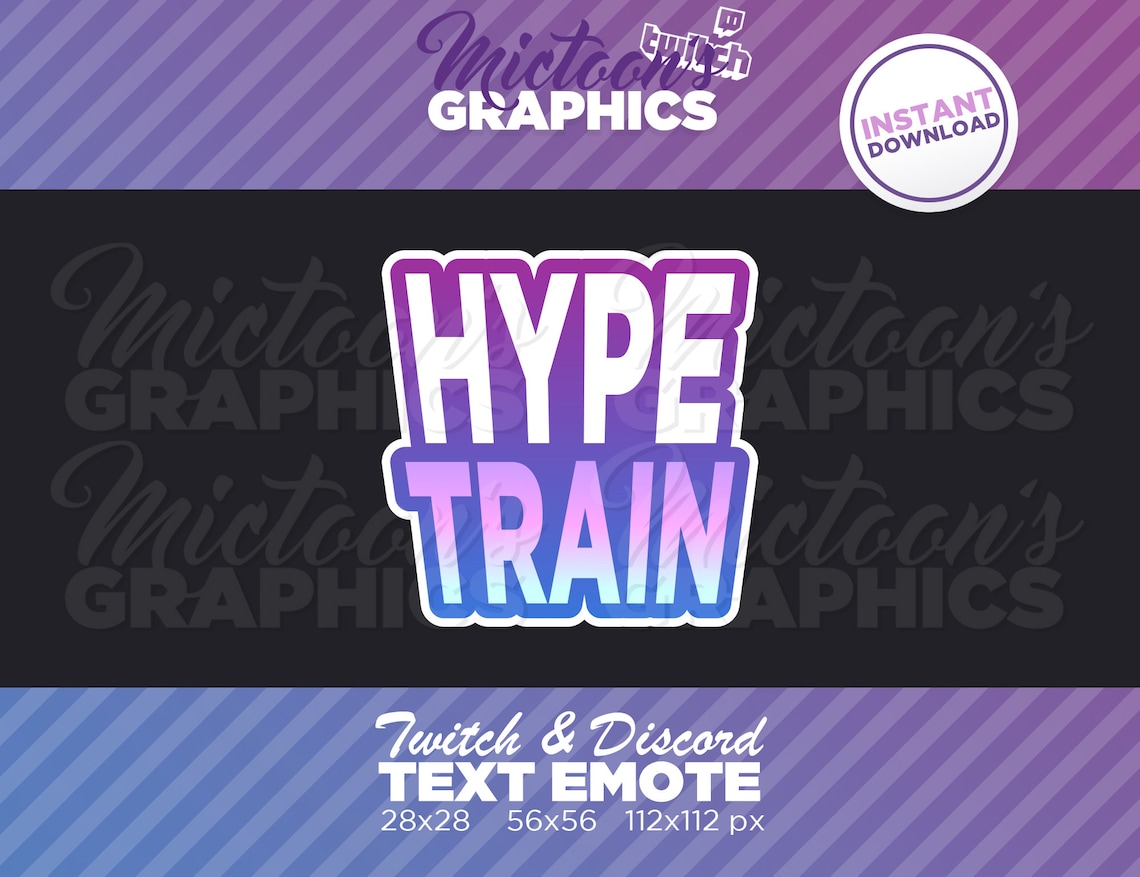 Twitch Hype Train Emote / Text / Streamer Graphics / Discord / | Etsy