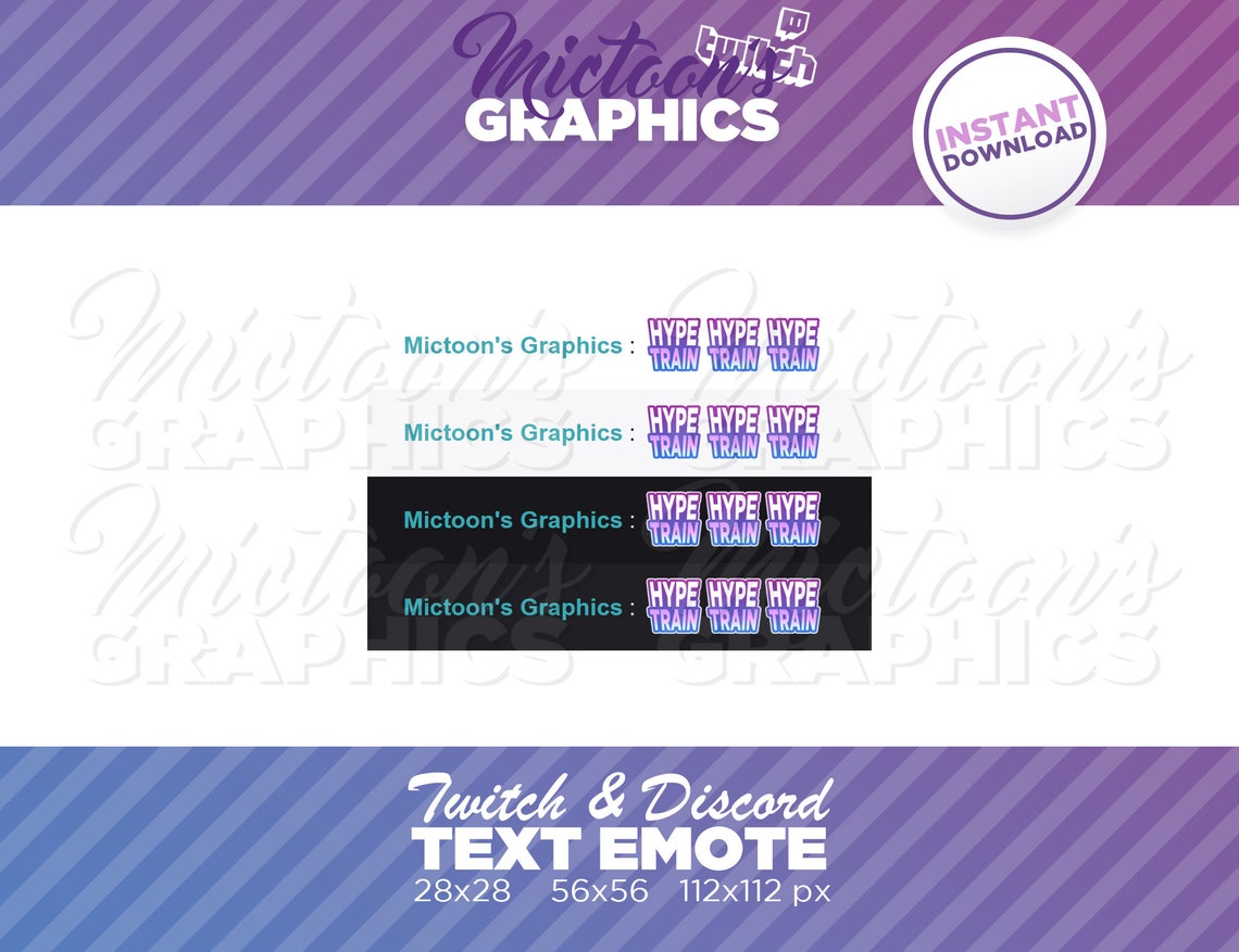 Twitch Hype Train Emote / Text / Streamer Graphics / Discord / Gamer ...
