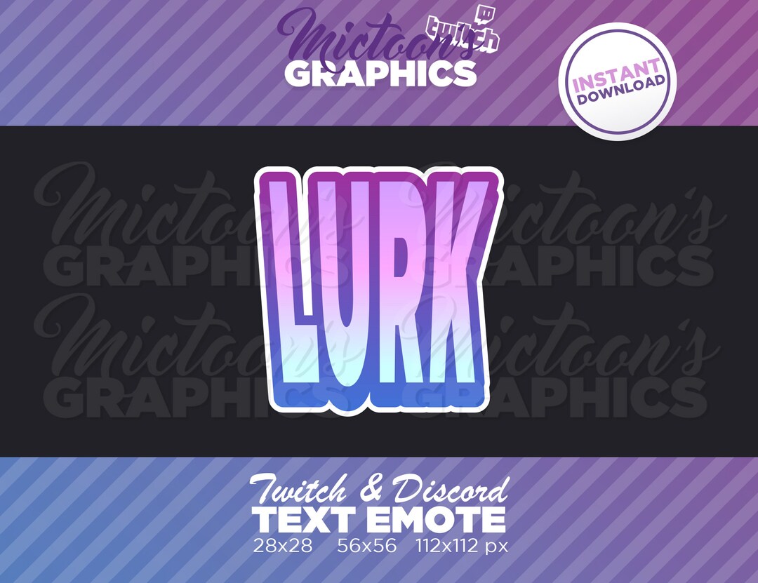 Twitch Lurk Emote / Text / Streamer Graphics / Discord / Gamer ...