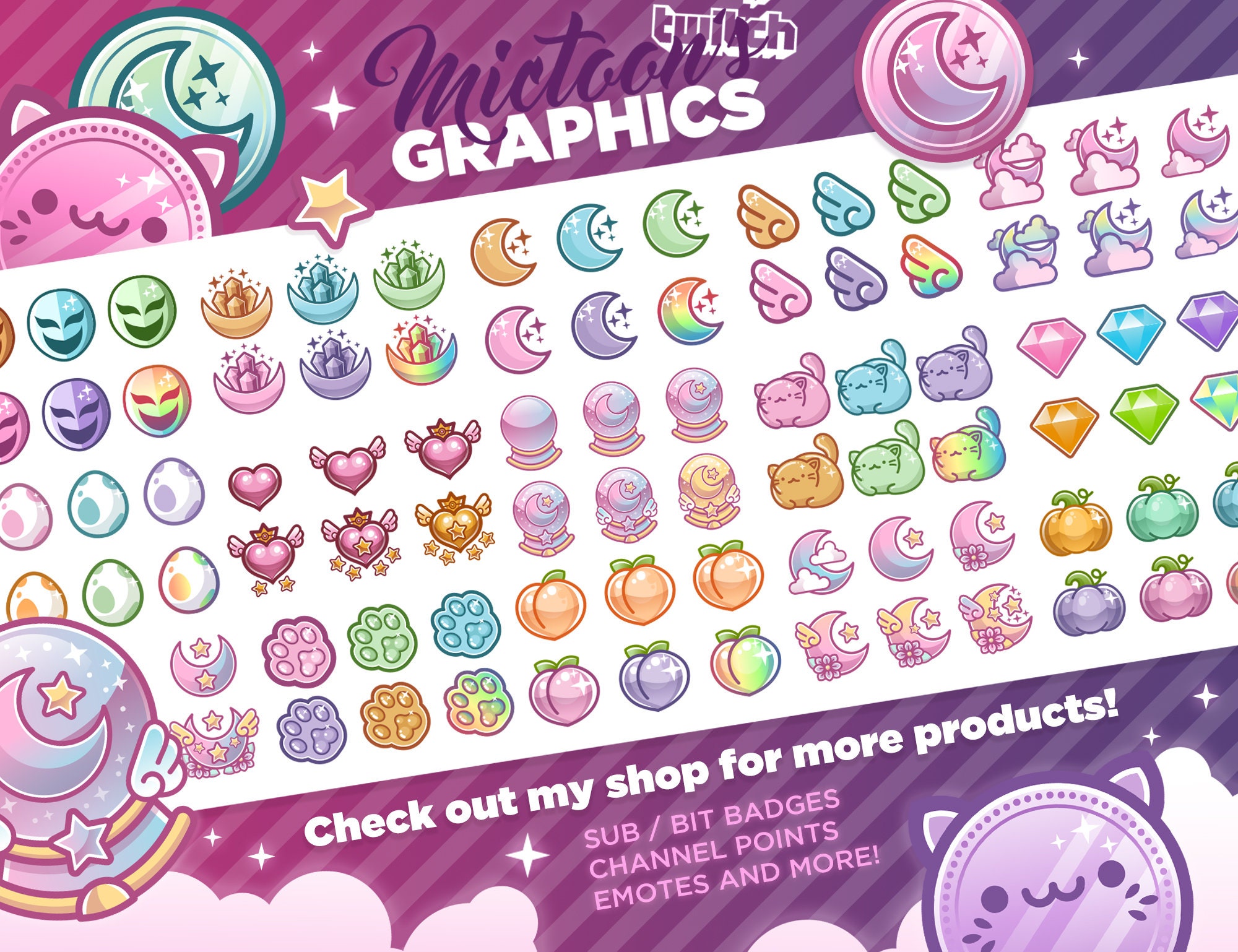 Twitch Gamer Ghost Stream Overlay / Kawaii / Cute / Streamer Graphics ...