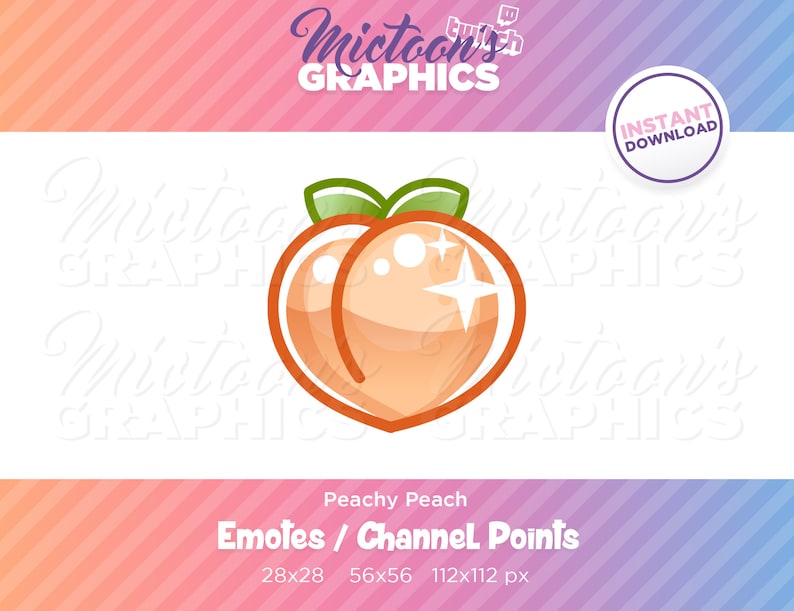 Twitch Peachy Peach / Emote / Channel Point / Streamer Graphics / Peach ...