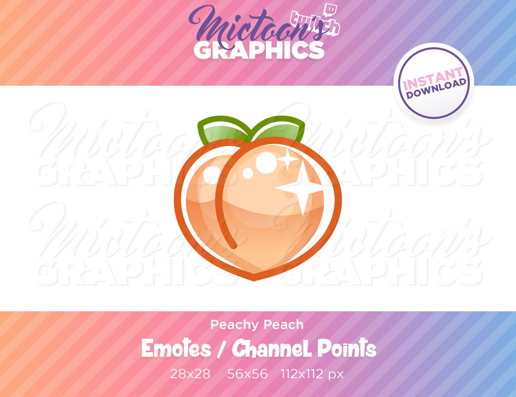 Twitch Peachy Peach / Emote / Channel Point / Streamer Graphics / Peach ...