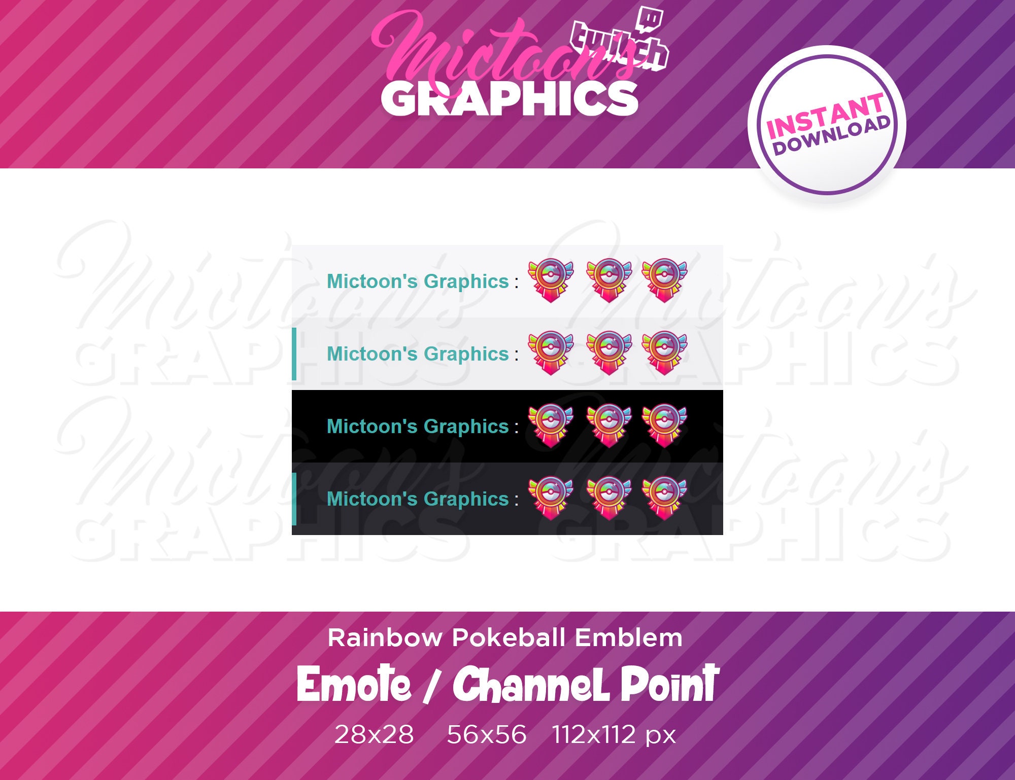 Twitch Rainbow Pokeball Emote / Channel Point / Streamer Graphics ...