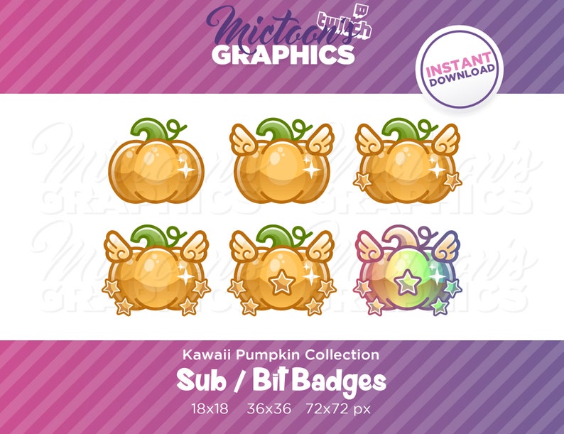 Twitch Pumpkins / Bit Badges / Streamer Graphics / Discord / - Etsy