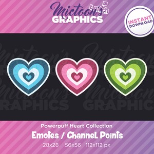 Twitch Powerpuff Hearts / Emote / Channel Point / Streamer Graphics ...
