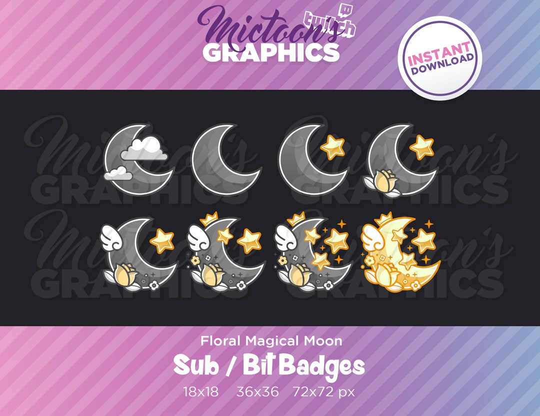 Twitch Moon Sub Badges / Bit Badges / Streamer Graphics / Discord ...