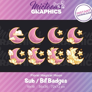 Twitch Moon Sub Badges / Bit Badges / Streamer Graphics / Discord ...
