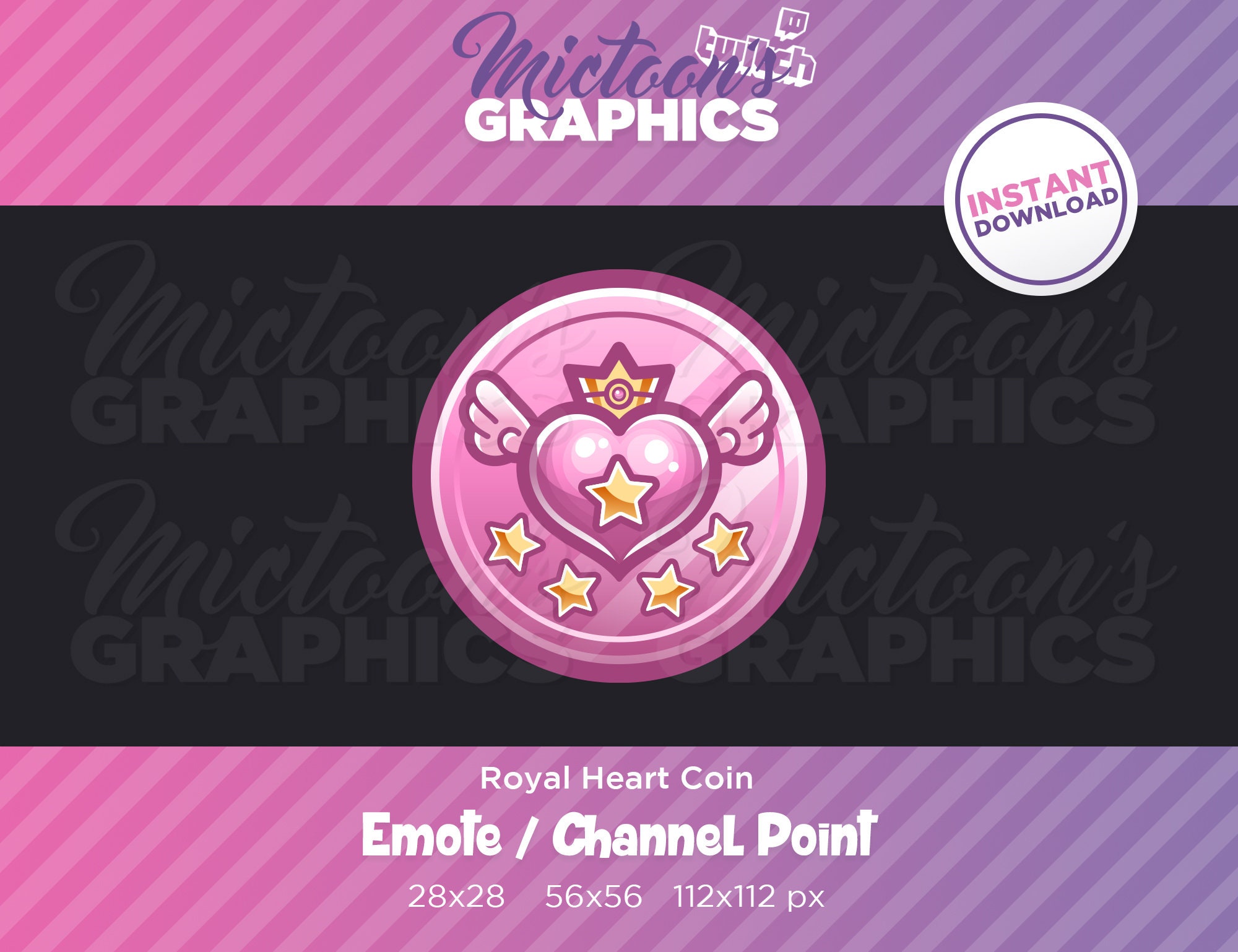 Twitch Royal Heart Coin / Emote / Channel Point / Streamer Graphics ...