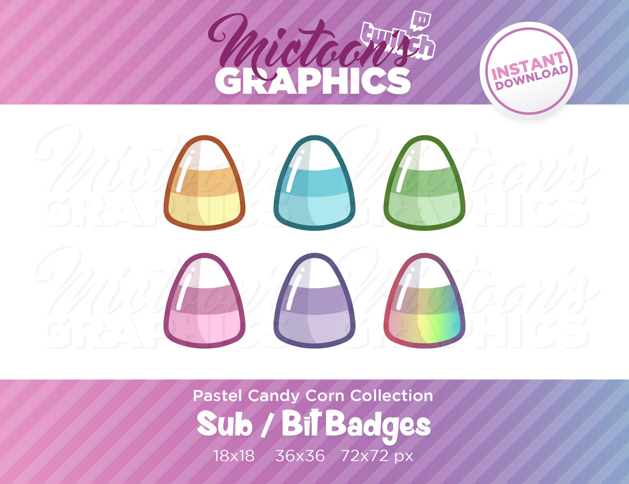 Twitch Halloween Candy Corn Collection Sub Badges / Bit Badges / Kawaii ...