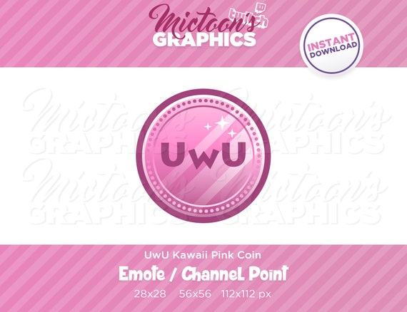 Twitch Pink UWU Coin Emote / Channel Point / Streamer Graphics - Etsy.de