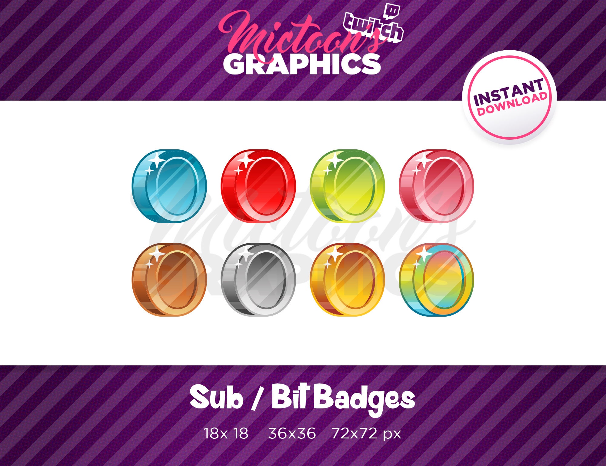 Twitch Game Coin Sub Badges / Bit Badges - Etsy