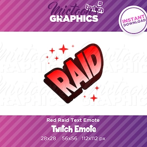 Twitch Raid Emote / Text / Streamer Graphics / Discord / Gamer / Red - Etsy