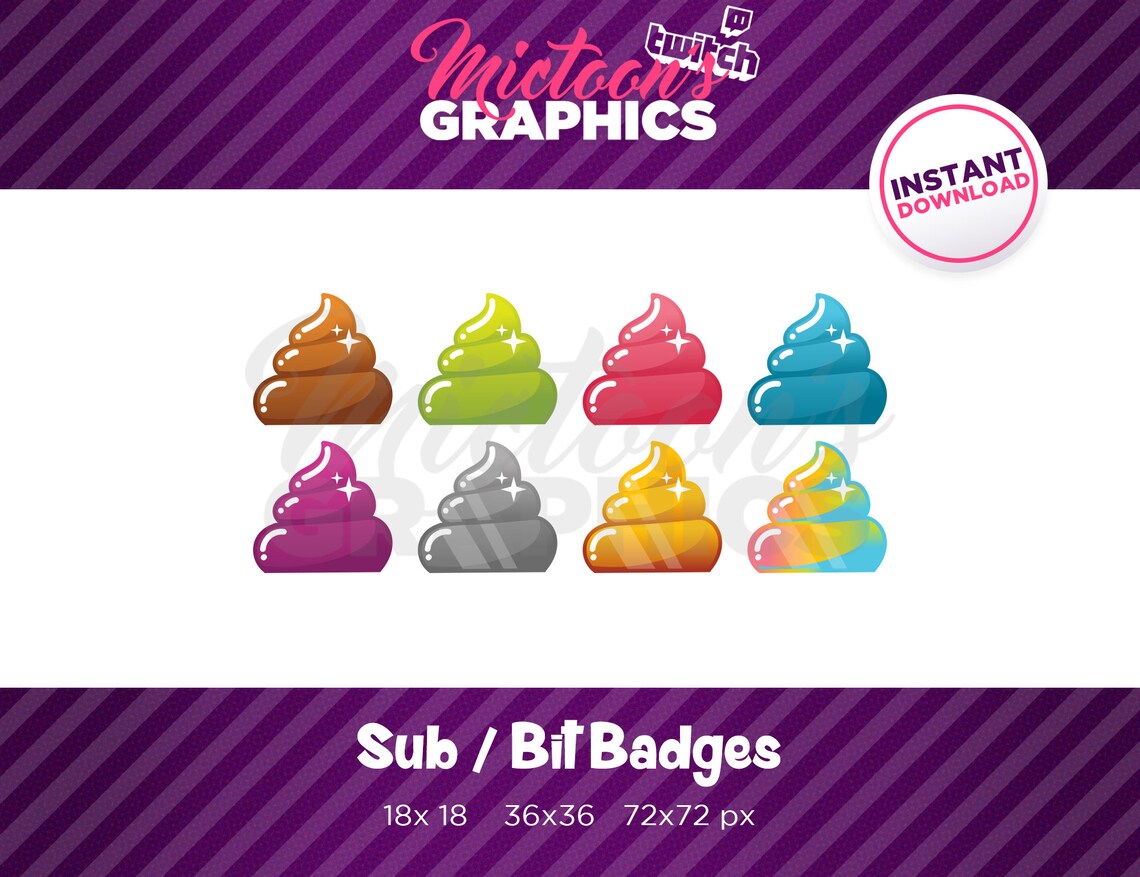 Twitch Poop Sub Badges / Bit Badges - Etsy Canada
