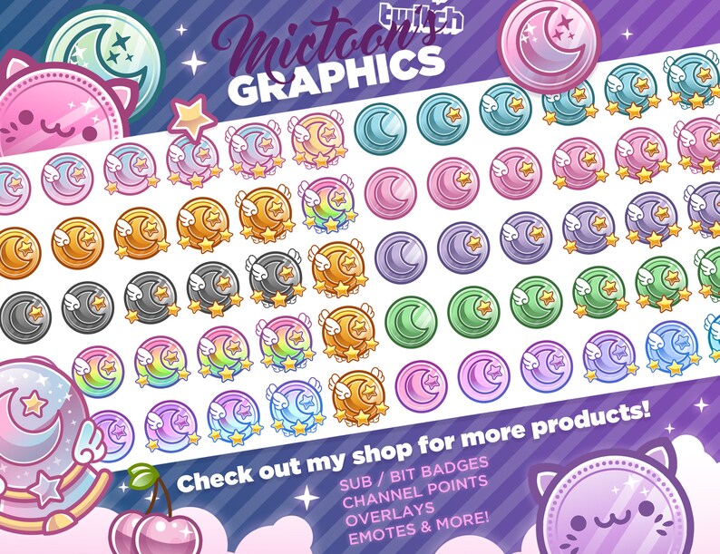 Twitch Pentagram Coin Sub Badges / Cheer Bit Badges / Streamer Graphics ...