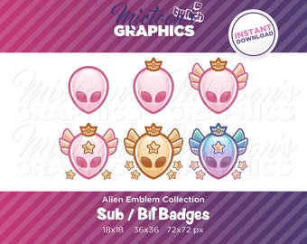 Twitch Alien Sub Badges / Cheer Bit Badges / Streamer Graphics - Etsy