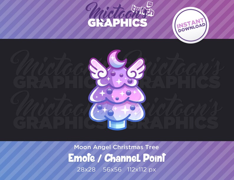 Twitch Christmas Moon Tree / Emote / Channel Point / Streamer Graphics ...
