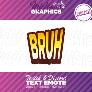 Twitch Bruh Emote / Text / Streamer Graphics / Discord / Gamer ...