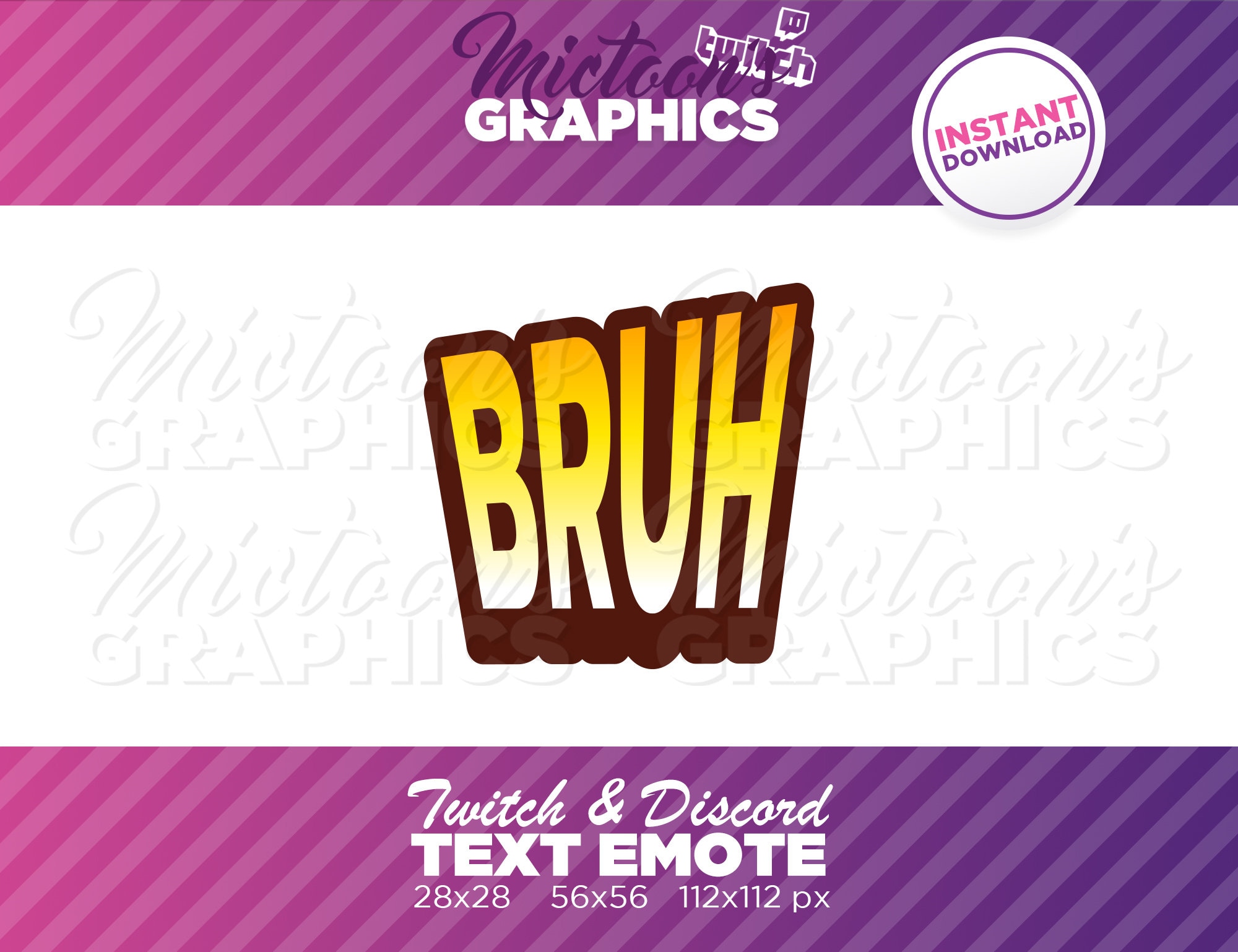 Twitch Bruh Emote / Text / Streamer Graphics / Discord / Gamer ...