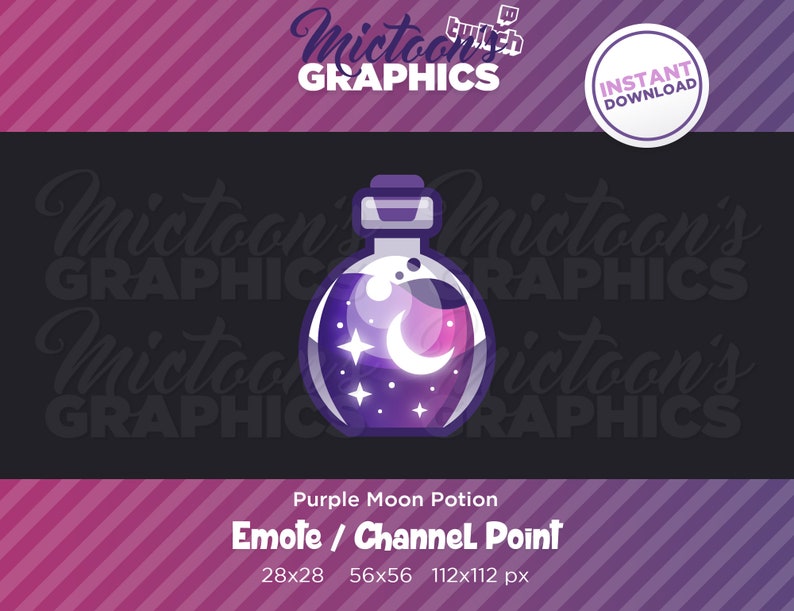 Twitch Moon Potion Emote / Channel Point / Streamer Graphics / - Etsy