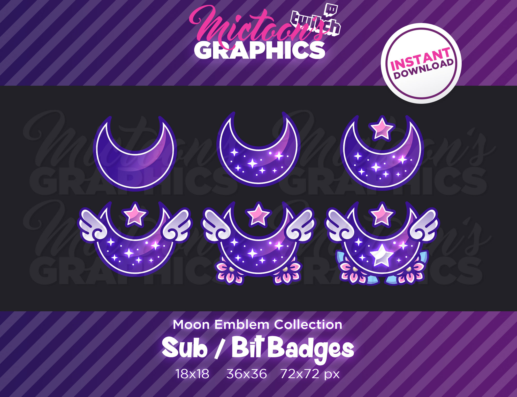 Art & Collectibles Twitch Sub/ Bit Badges Sub Badges Cute Sub Badges ...