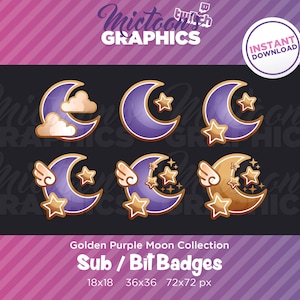 Twitch Moon Sub Badges / Bit Badges / Streamer Graphics / Discord ...