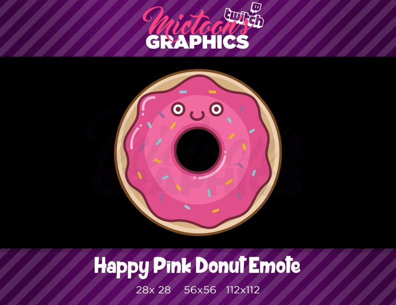 Twitch Emote / Happy Pink Donut / Channel Point / Streamer Graphics - Etsy