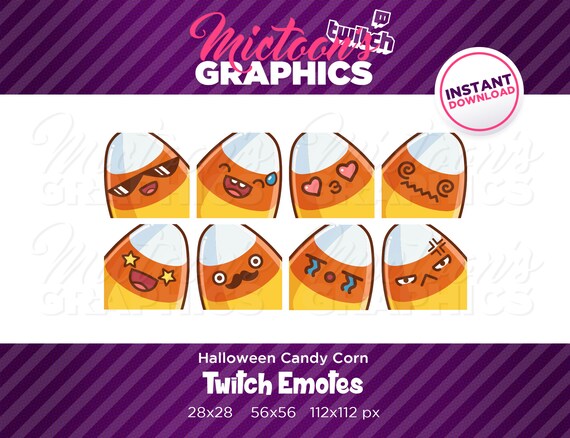 Twitch Halloween Candy Corn / Emote / Kawaii / Streamer | Etsy