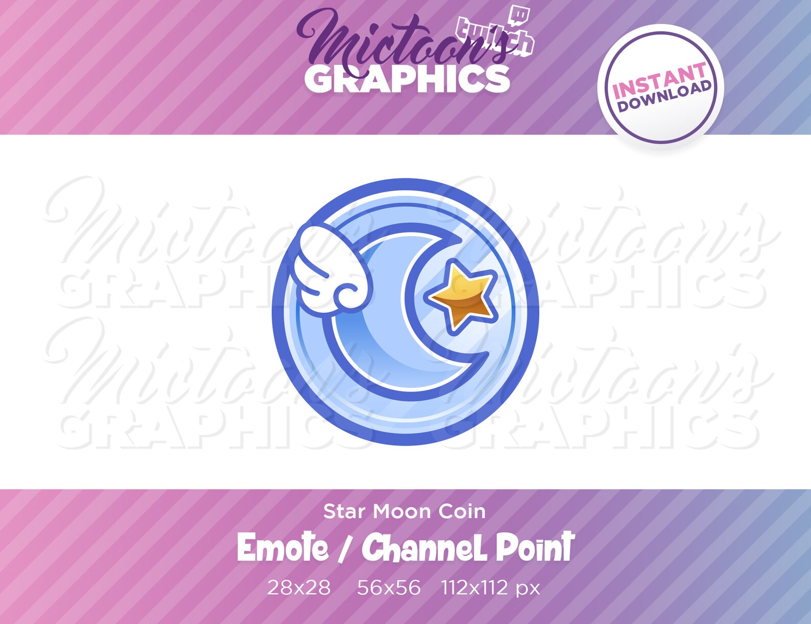 Twitch Moon Coin Emote / Channel Point / Streamer Graphics / Discord ...