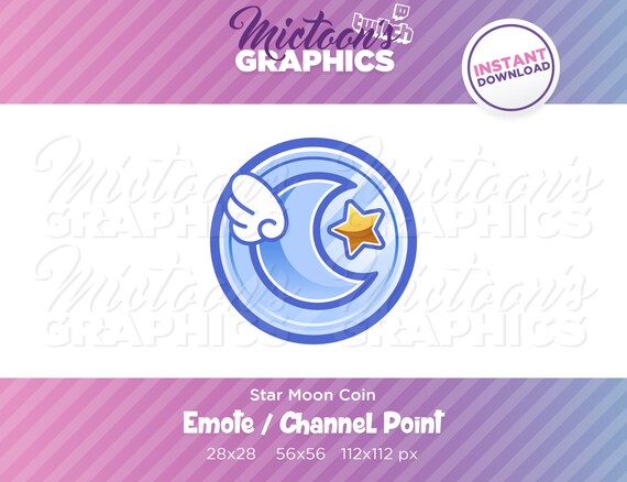 Twitch Moon Coin Emote / Channel Point / Streamer Graphics / - Etsy