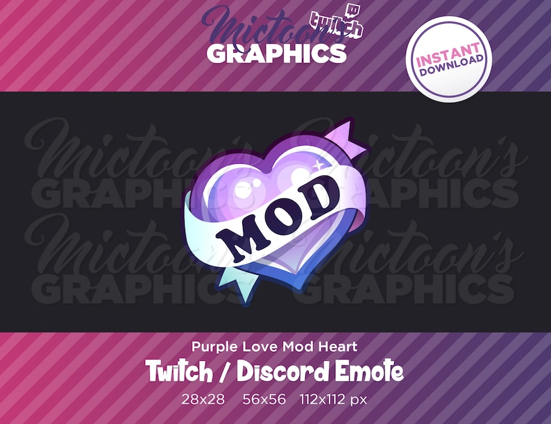 Twitch Mod Love / Emote / Heart / Streamer Graphics / Discord / Gamer ...
