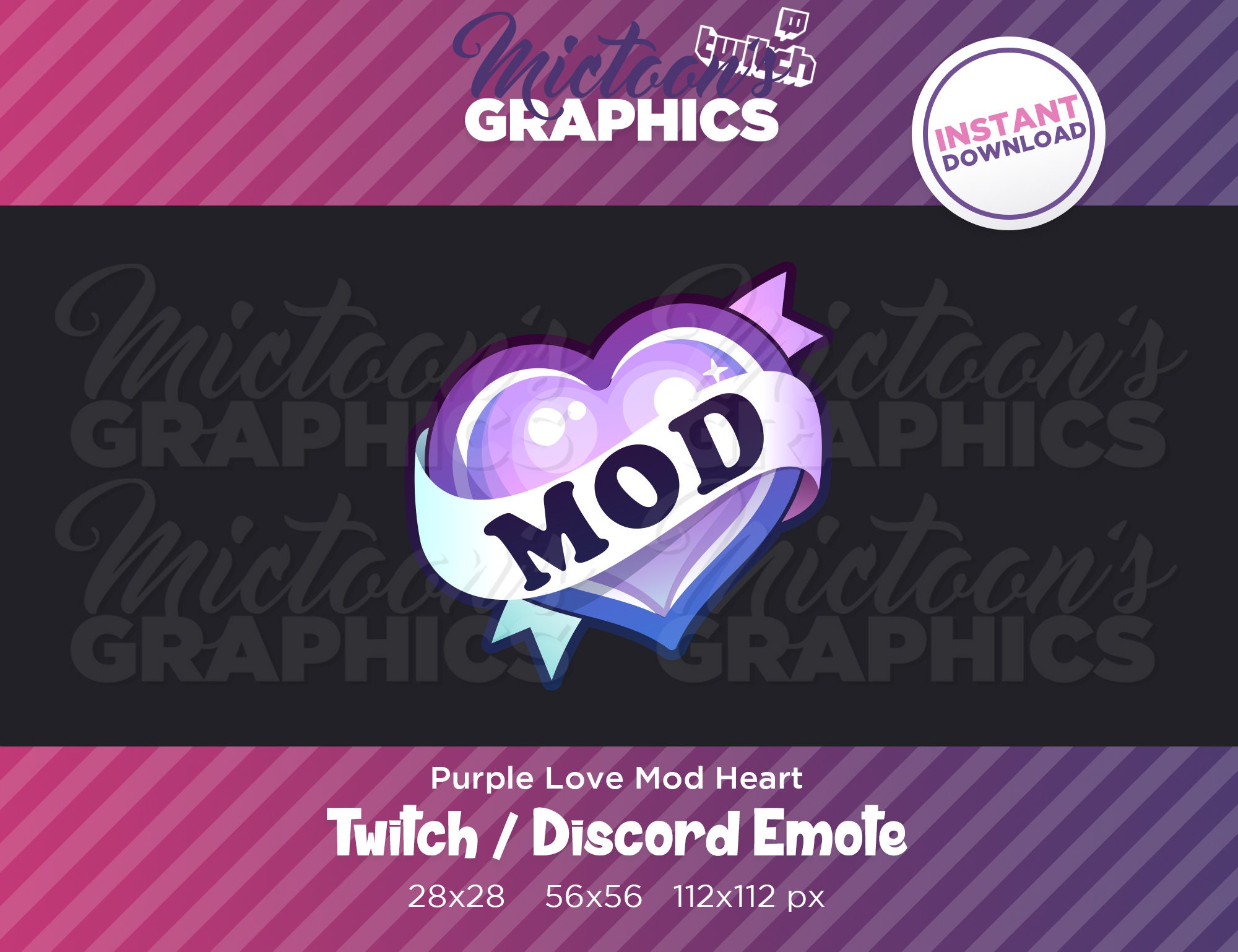 Twitch Mod Love / Emote / Heart / Streamer Graphics / Discord - Etsy