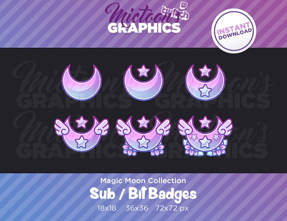 Twitch Moon Sub Badges / Bit Badges / Streamer Graphics / - Etsy