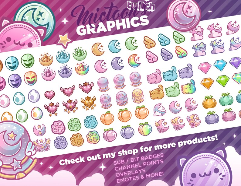 Twitch Floral Wing Moon / Emote / Channel Point / Streamer - Etsy