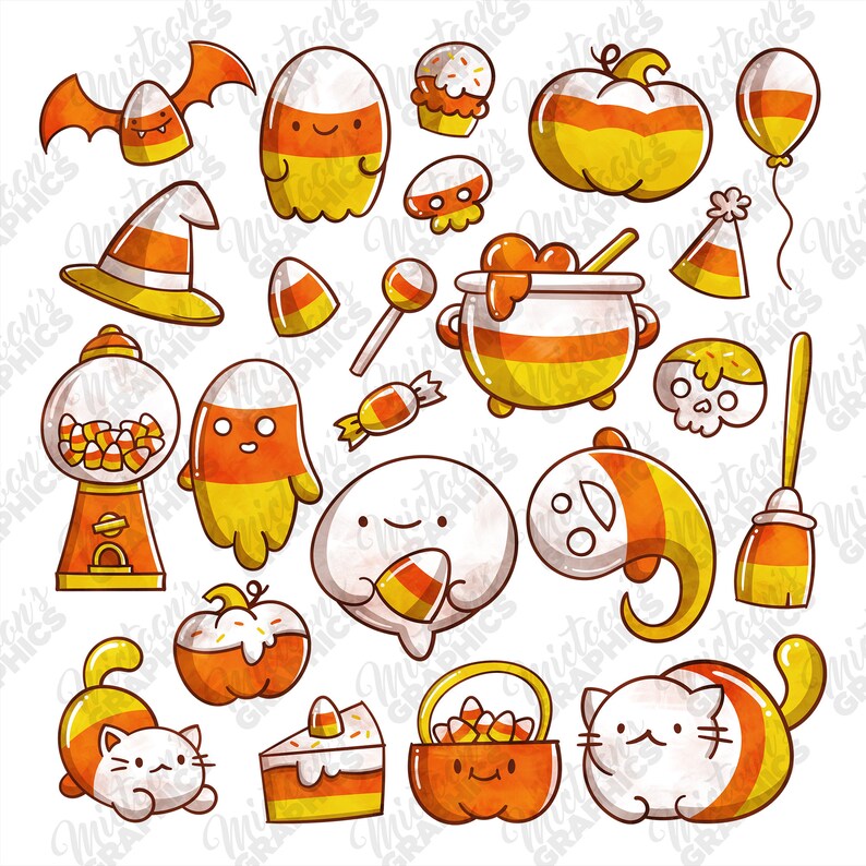 Halloween Candy Corn Party - Clip Arts - PNG - Digital Instant Download ...