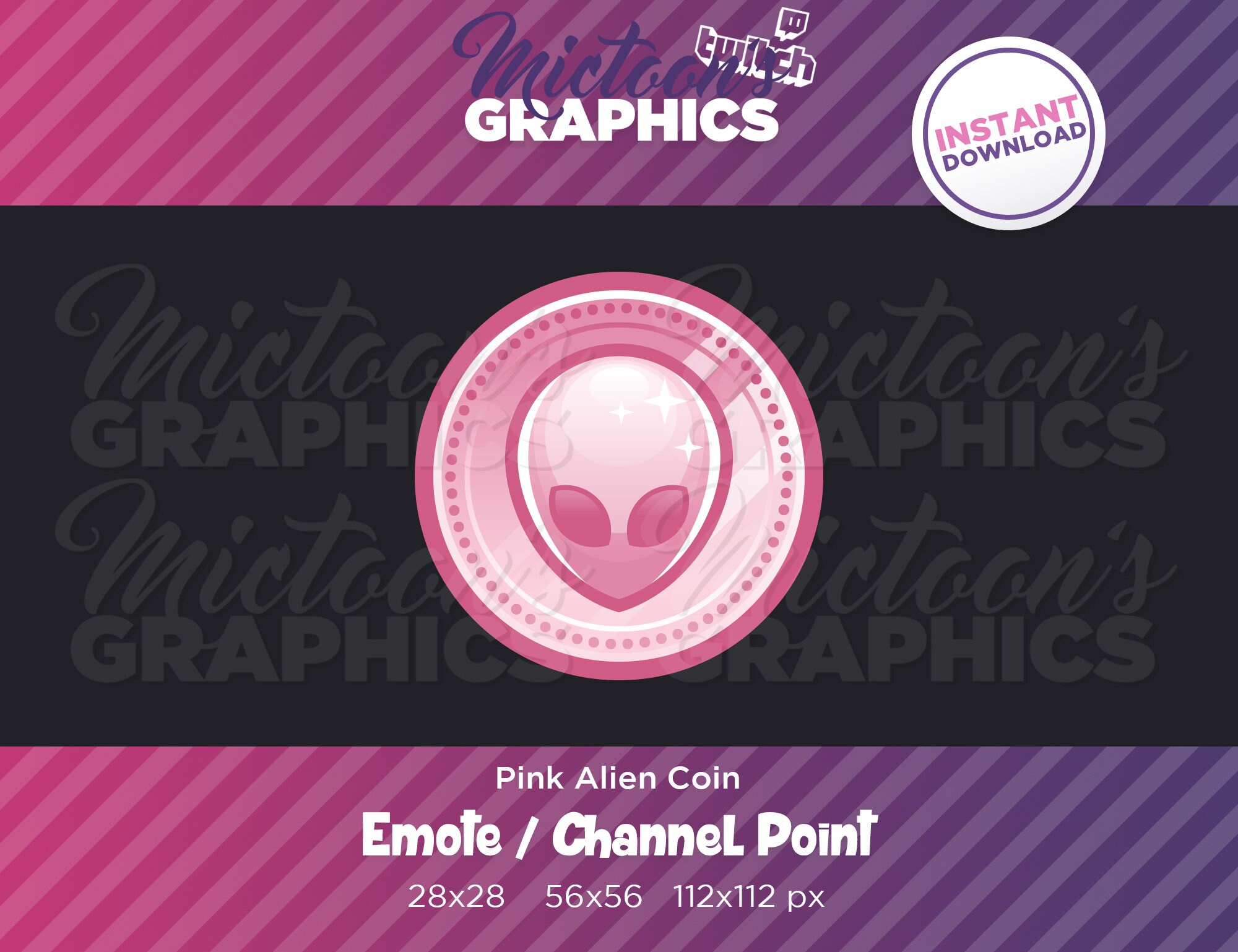 Twitch Alien Coin Emote / Channel Point / Streamer Graphics / - Etsy