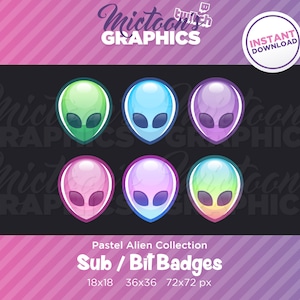 Twitch Alien Sub Badges / Cheer Bit Badges / Streamer Graphics ...