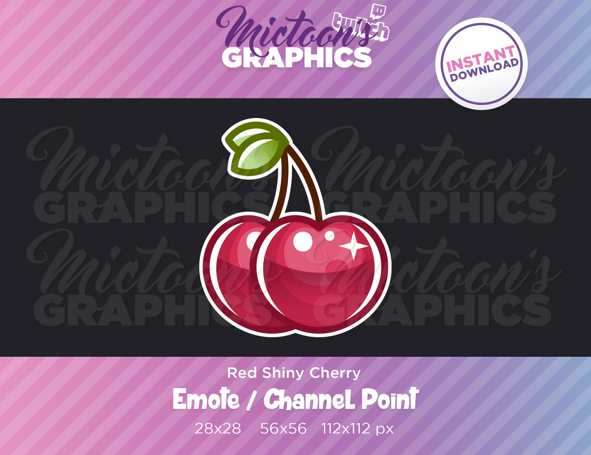 Twitch Cherry Fruit / Emote / Channel Point / Streamer Graphics ...