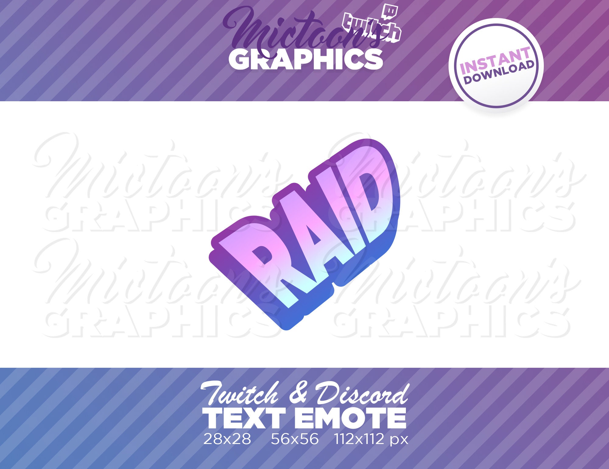 Twitch Raid Emote / Text / Streamer Graphics / Discord / Gamer ...