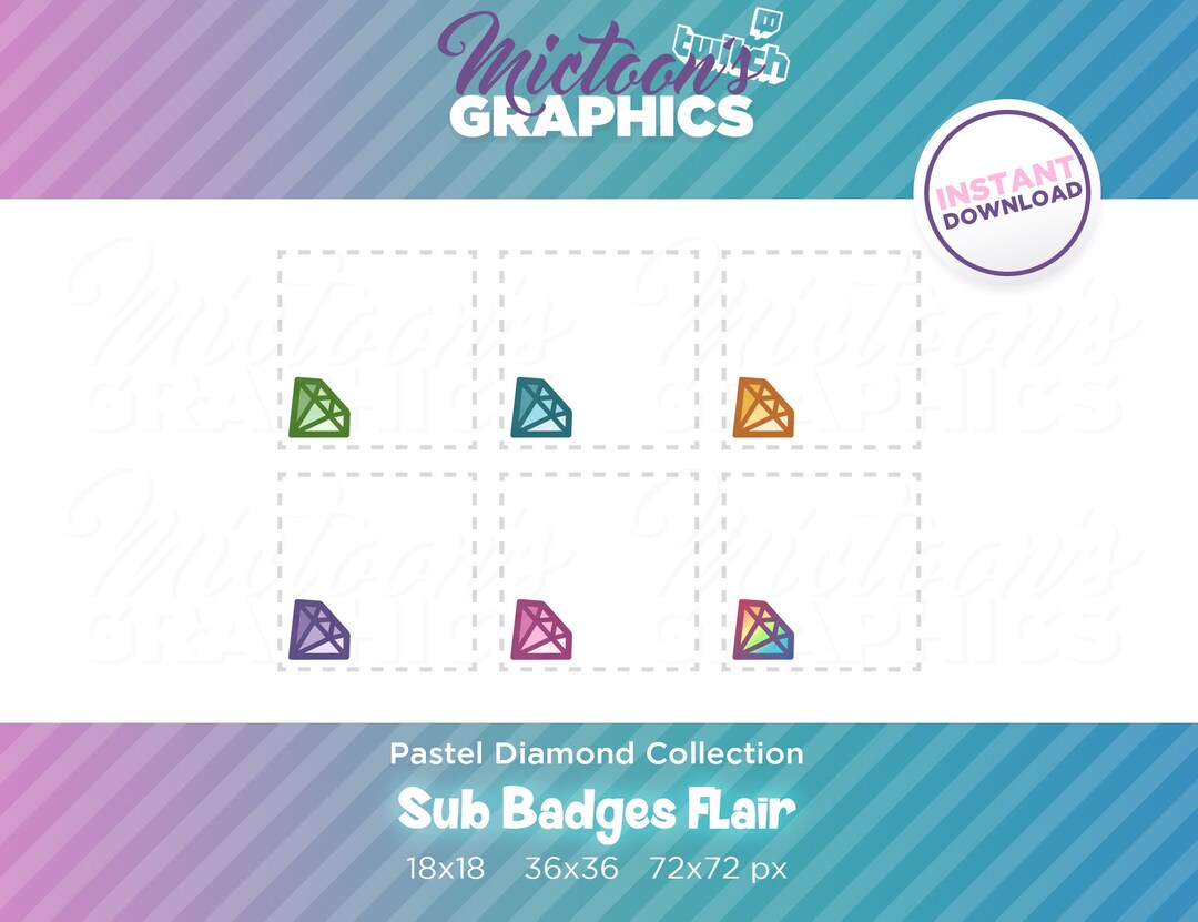 Twitch Sub Badge Flair / Diamonds / Streamer Graphics / Gamer ...